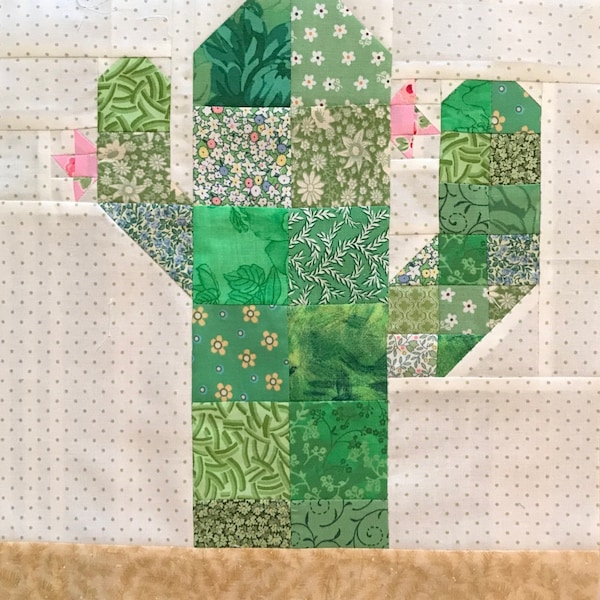 Scrappy Desert Cactus PDF Quilt Block Pattern - Includes Instructions ...