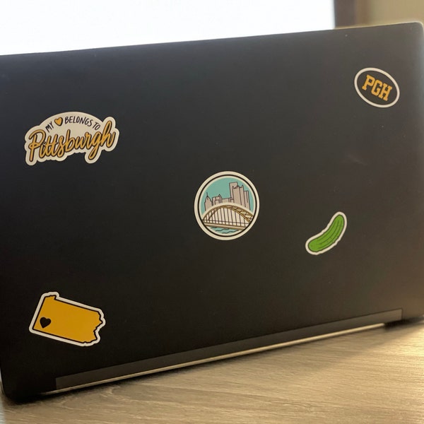 Black and Gold Pittsburgh Vinyl Sticker Sheet - Etsy