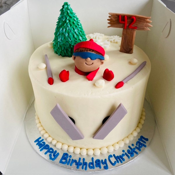 Skier Fondant Cake Topper Kit, Sking Cake Decorations, Ski Snow ...