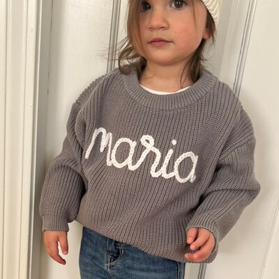 Personalized Baby Toddler Name Sweater / Hand-embroidered Custom ...
