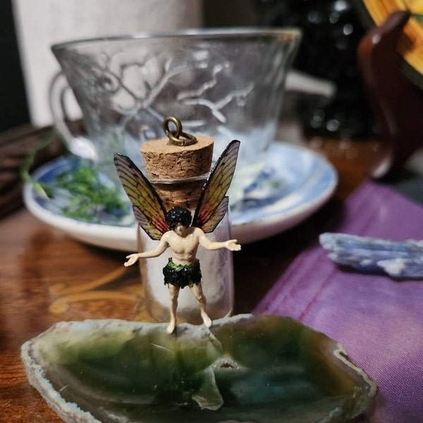 White Haired Fairy Enclosed in Glass Dome. Fairy Trapped in a Glass ...