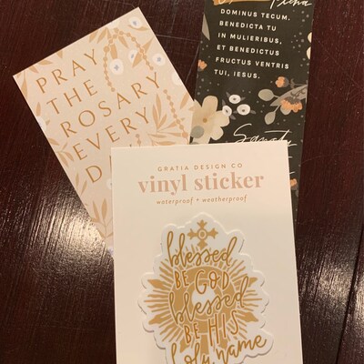 Blessed Be God Sticker, Divine Praises Decal, Adoration Sticker ...