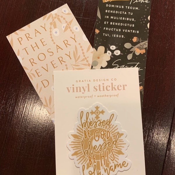 Blessed Be God Sticker, Divine Praises Decal, Adoration Sticker ...