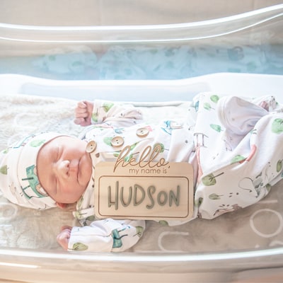 Hello My Name is Birth Announcement Sign for Hospital, Baby Name Sign ...