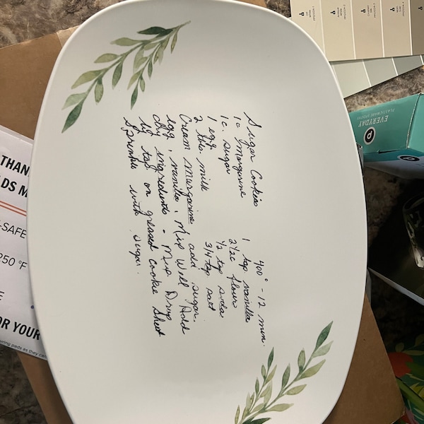 Handwritten Recipe Personalized Platter | Transfer Recipe Card From ...