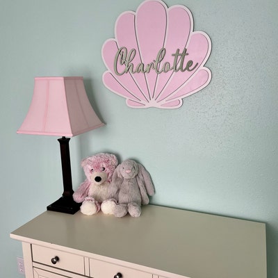 Personalized Seashell Wooden Sign Nursery Name Sign Baby - Etsy