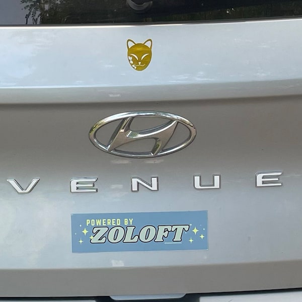 Powered by Zoloft Bumper Sticker or Magnet, Funny Gen Z Meme Car Decal ...