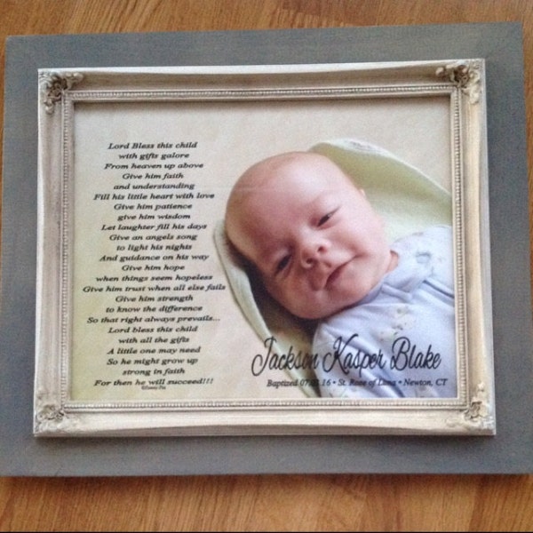 Baptism Gift for Godson Grandson Baby Boy Lord Bless This Child ...