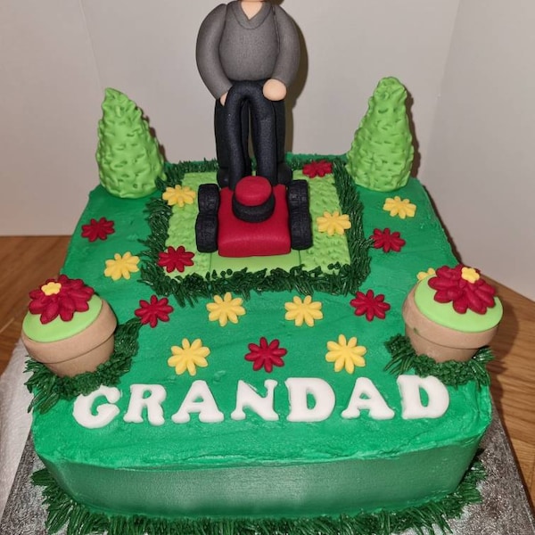 Gardening Cake Topper, Gardener Cake Topper, Mower Cake Topper, Mowing ...