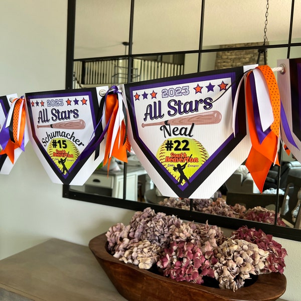 Softball Girls Banner Template, Team Pennants, Personalize for Any ...