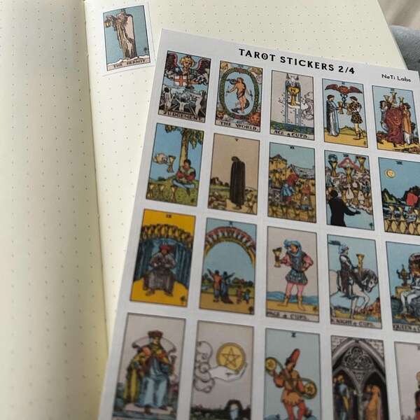 Printable Tarot Stickers Small, Rider Waite, PDF PNG JPG Digital, Tarot ...