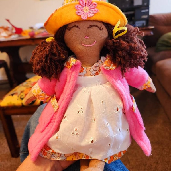 Prairie Lasses Coat and Hat PDF Pattern for 12" Doll, Rag Doll Clothing ...