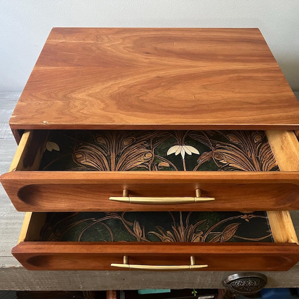 Moss Green Art Nouveau Drawer Liner, Peel and Stick or Paper Shelf ...