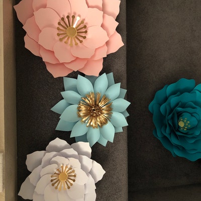 Template 31 Paper Flower PDF SVG DXF Png Silhouette Studio for Cricut ...