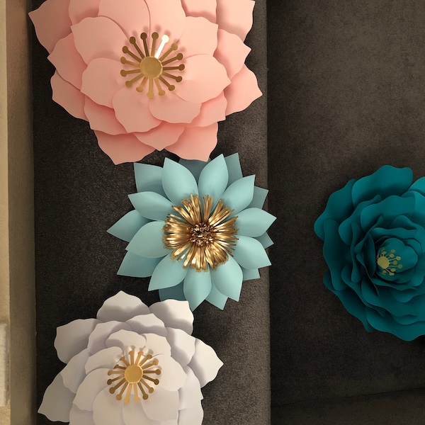 Template #31 Paper Flower PDF SVG DXF Png Silhouette Studio for Cricut ...