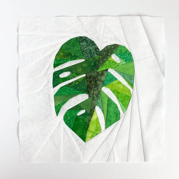 Tropical Leaf, Cheese Plant, Foundation Paper Piecing Pattern (FPP ...