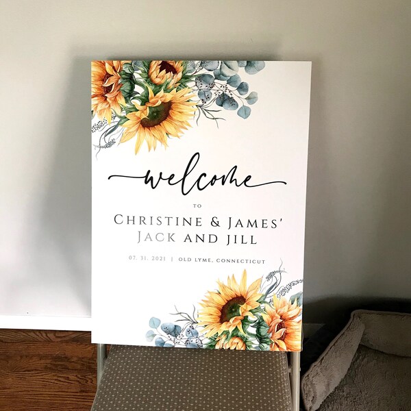 Sunflower Welcome Sign Poster, Shower Welcome Sign, Fall Welcome Sign ...
