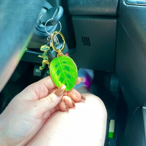 Gold Leaf Keychain Plant Charm Metal Keyring New Home | Etsy