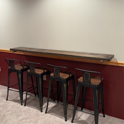 Modern 11.25 Deep Loft Bar Table, Narrow Home Office Desk, Apartment ...