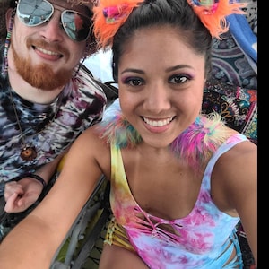 Braided Tie Dye Romper / Playsuit Festival/rave Outfit / Rave Bodysuit ...