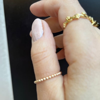 14k Gold Filled Ring, Gold Stackable Rings, Dainty Gold Ring Set, 14k ...