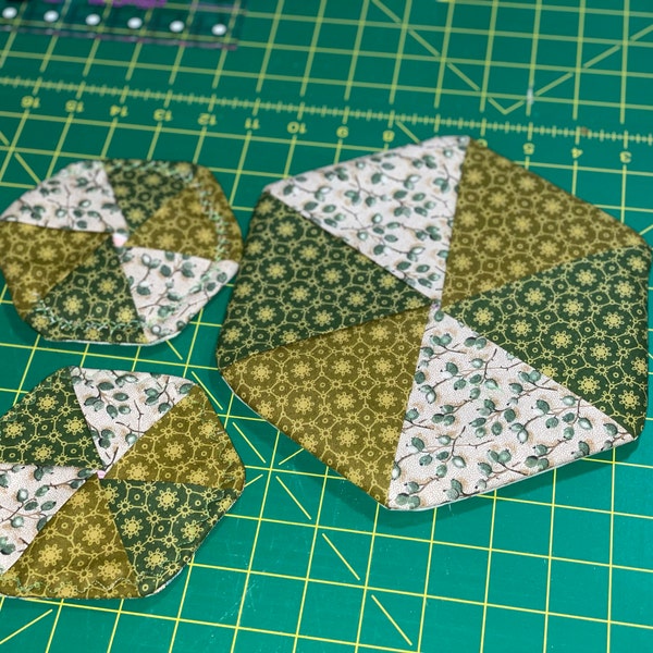 Easy Hexagon Trivet and Coasters Pdf Sewing Pattern; Hexie Placemat ...