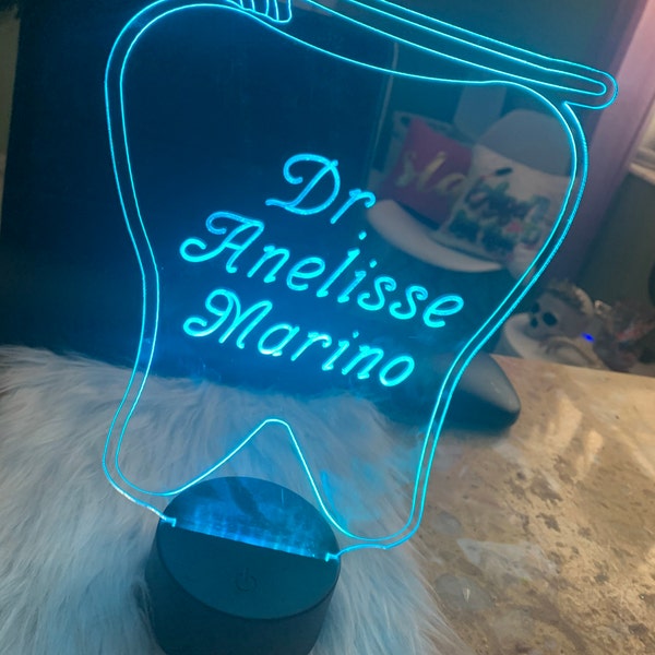 Tooth and Brush Dental Dentist Night Light up Table Desk Lamp LED ...
