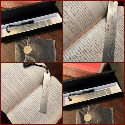 Custom Sterling Silver Bookmark With Actual Handwriting or - Etsy