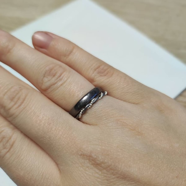 Eheringe "Sophia" Rotgold Weißgold gehämmert | Bicolor Goldringe ...