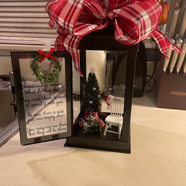 LED LIT Christmas in Heaven Empty Chair Memorial Lantern, Best of 2022 ...