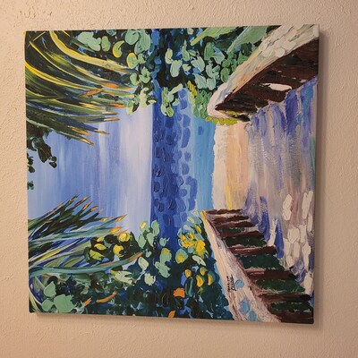 Palm Tree Original Painting Tropical Art Florida Beach House Wall Art ...