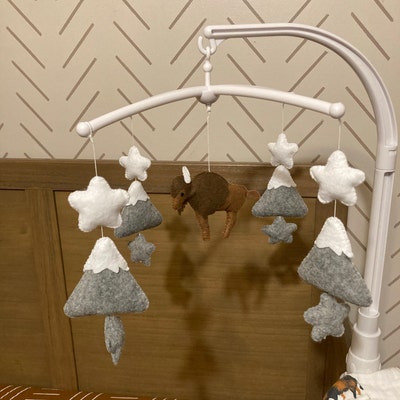 Bison Baby Mobile Buffalo Mobile American Bison Mobile Felt - Etsy