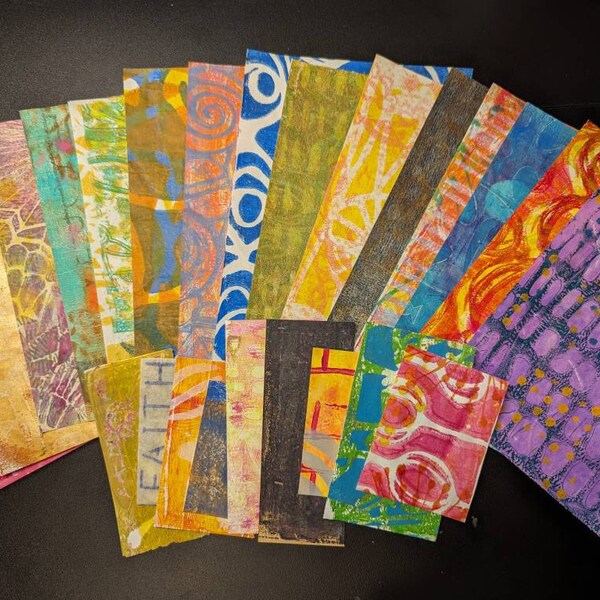 Colorful Collage Strips Junk Journals Mixed Media Scrap Art Journal ...