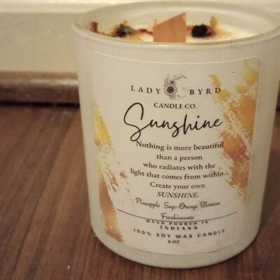 Sunshine, Sunflower, Sunshine Candle, Soy Candle, Uplifting, Happiness ...