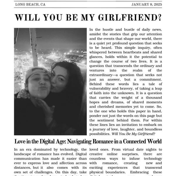 Will You Be My Valentine Newspaper Cupid Post | Viral Tiktok ...