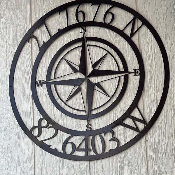 Compass Custom Outdoor Metal Wall Art Decor - Etsy