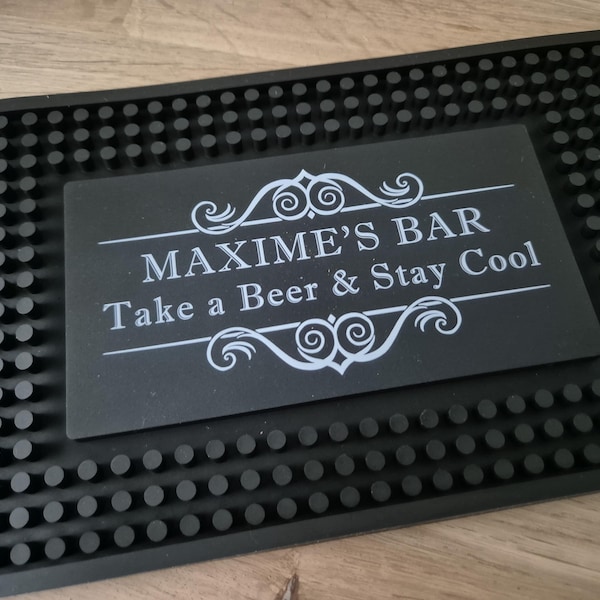 Fathers Day Gift Personalized Bar Mat Home Bar Idea Accessories ...