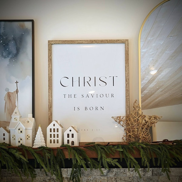 Luke 2:11, Christ the Saviour is Born, Christian Christmas Wall Art ...