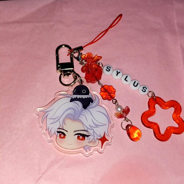 Lavender Purple Labubu Beaded Keychain Phone Charm Bag Charm Lazy Yoga ...