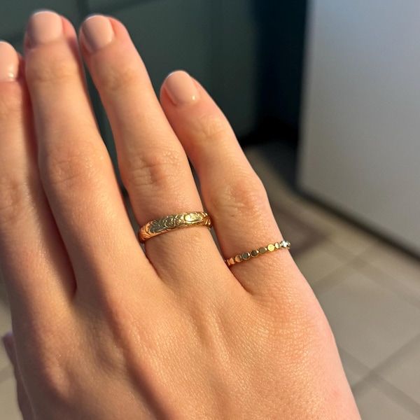 600-25 14K Yellow SOLID Gold Ring, Pattern Ring, Width--2.5mm - Etsy