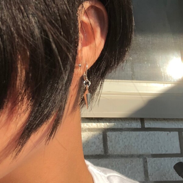 Black Spike Earring, Double Spike Clip-on, Acrylic Spike Clip-on, Punk ...