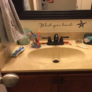 Wash Your Hands Decal Bathroom Sticker Mirror Decal - Etsy
