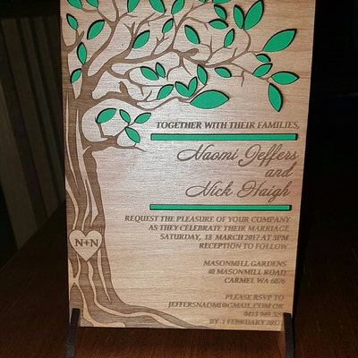 Tree Wedding Invitation, Wooden Forest Invitation, Laser Cut Invitation ...