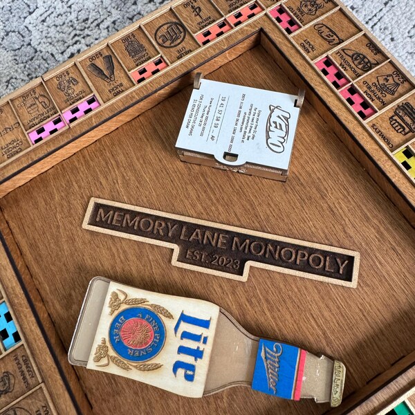 FULLY Personalised Customopoly Wooden Board Game With Turntable, Bank ...