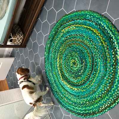 Cotton Multi-color Round Rugs Indian Handmade Cotton Round Purely Rugs ...