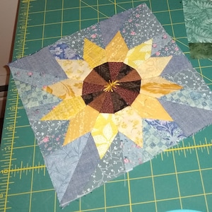 Sunflower, Foundation Paper Piecing Pattern FPP, Quilt Block, PDF ...