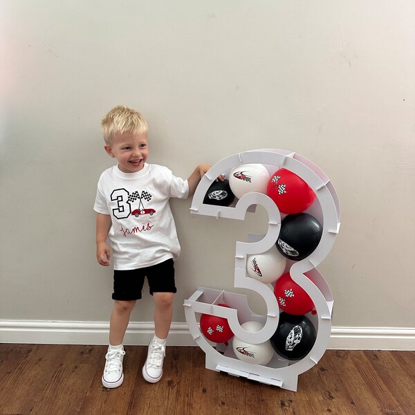 Personalised Embroidered Race Car Birthday T-shirt - Formula One ...