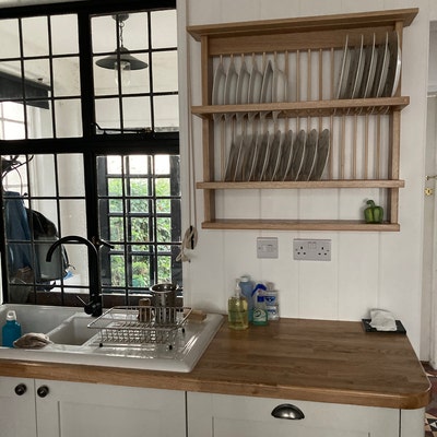 Handmade Solid Wood Plate Rack - Etsy UK