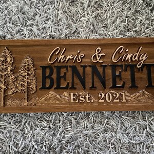 Custom Cabin Sign Personalized Wood Sign Cabin Decor Mountain Decor Man ...