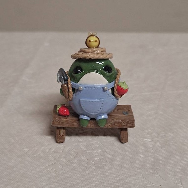 Pumpkin Frog Keychain, Cute Polymer Clay Figurine, Polymer Clay ...